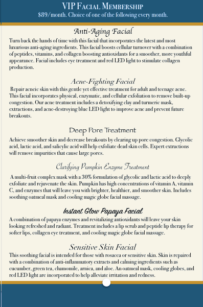 Facial Descriptions | Soma Medical Spa
